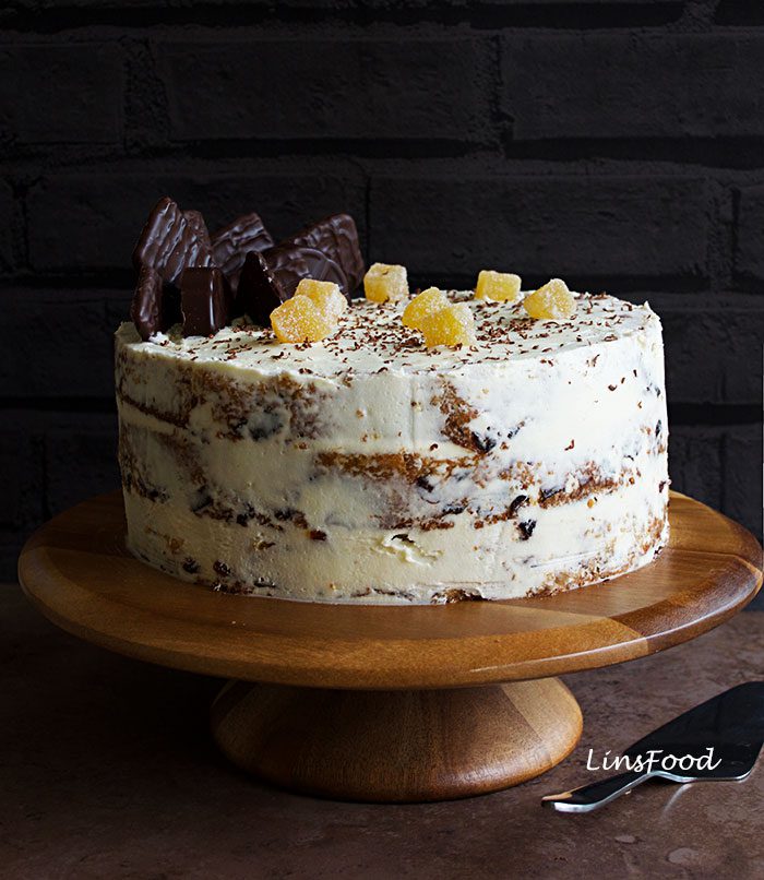 Semi Naked Ginger Birthday Cake with Lemon Curd Icing