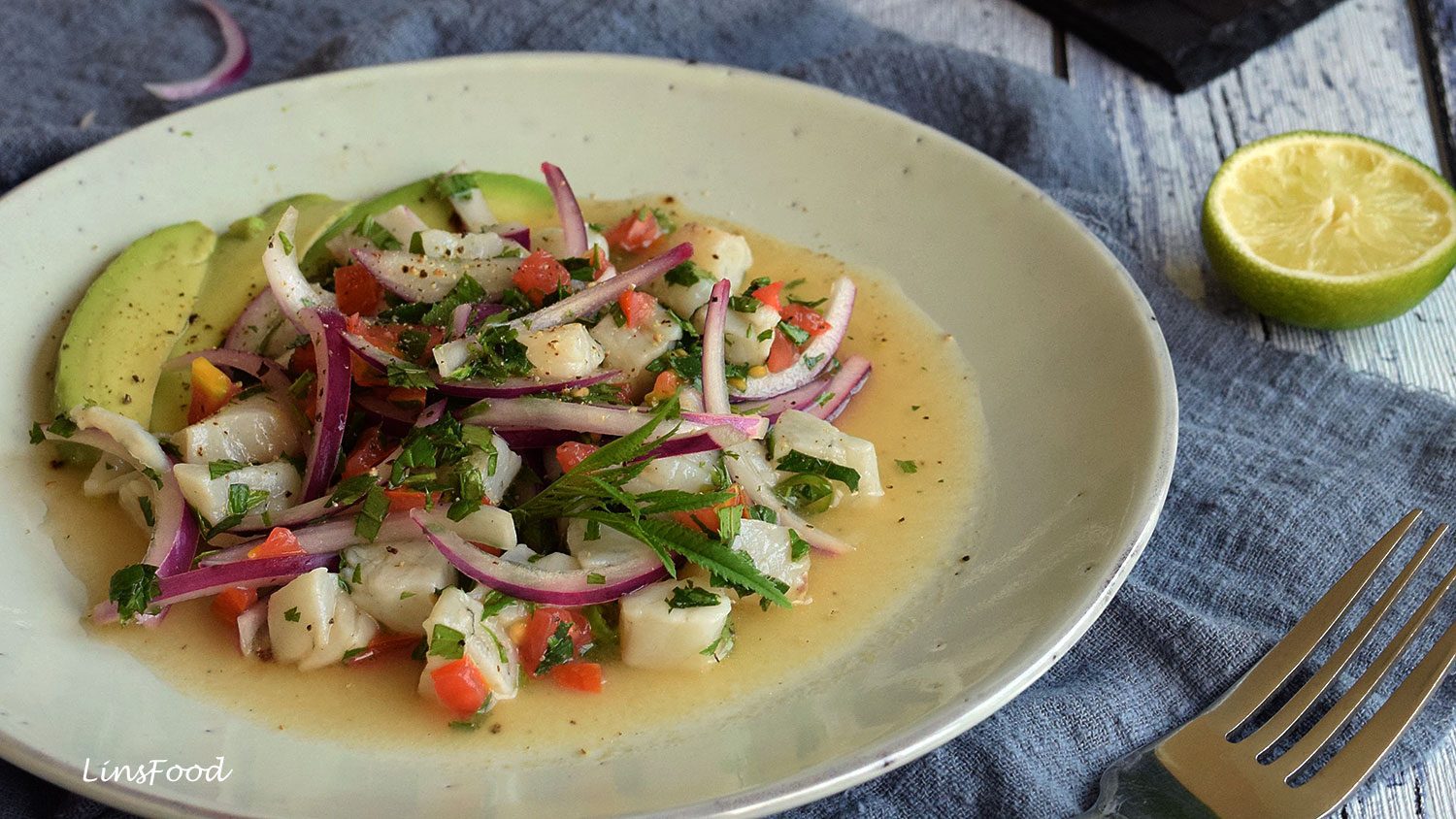 Ceviche with Peruvian Black Mint (Huacatay)